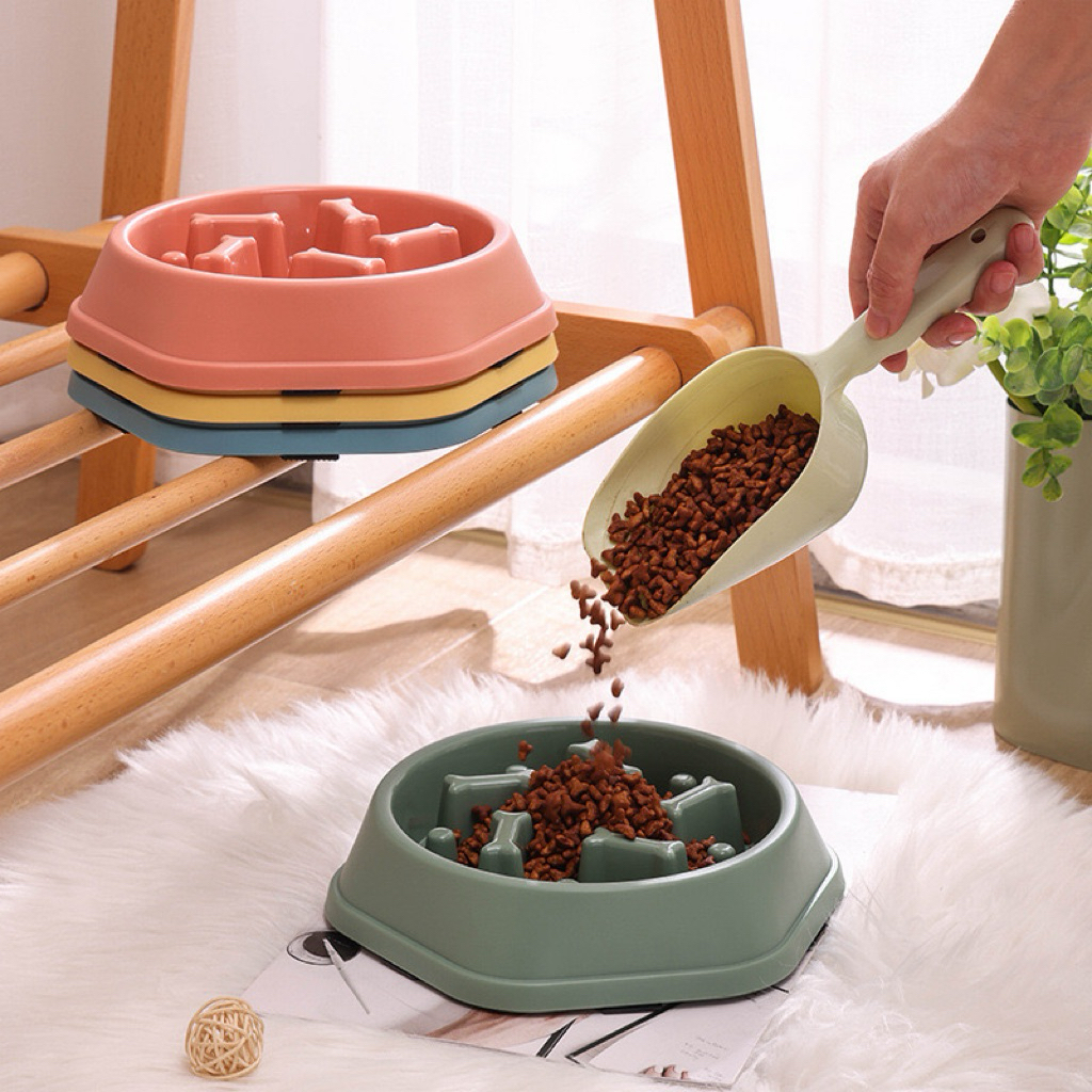 Anti Gulping Bowl Pet Bowl Slow Feeder Plastic Dog Puppy Cat Kitten ...
