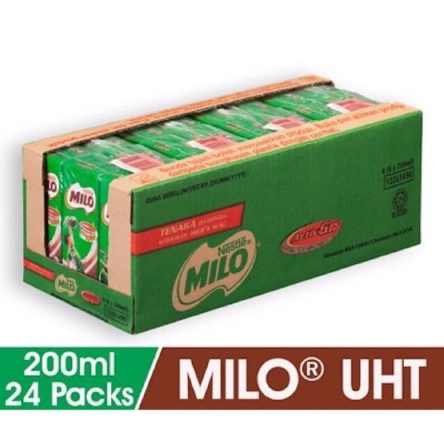Nestle Milo Activ-Go RTD 24x200ml Nestle Milo UHT 1 Carton (24 x 200ml ...