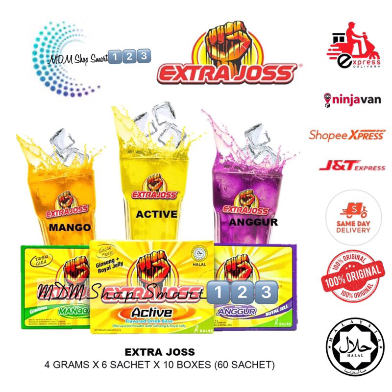 Extra Joss Active Mangga Anggur 10 Box 60 Sachets % | Shopee Singapore