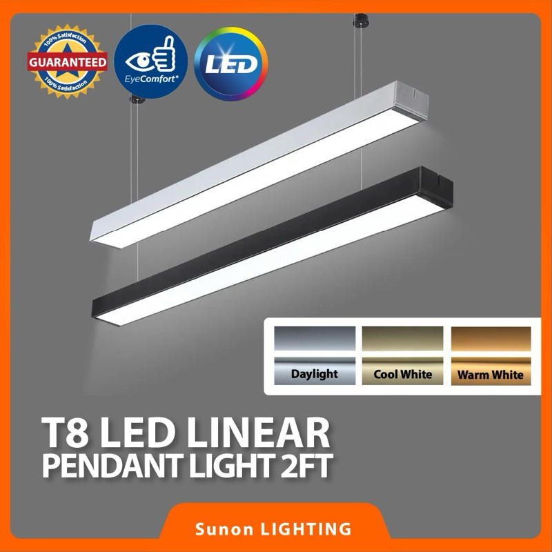 2FT T8 LED Linear light Pendant light Fitting 2FT 60CM c/w T8 LED Tube ...