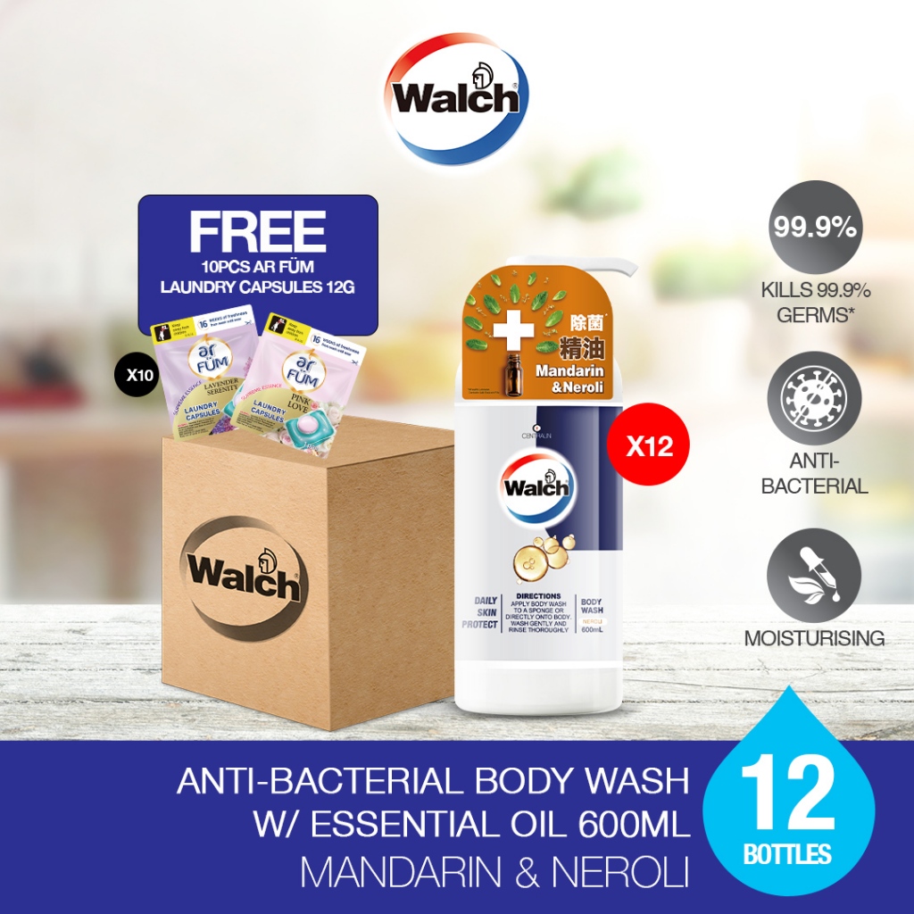 [CARTON DEAL] Walch Body Wash - Mandarin & Neroli (600ml) [Free Ar FÜM ...