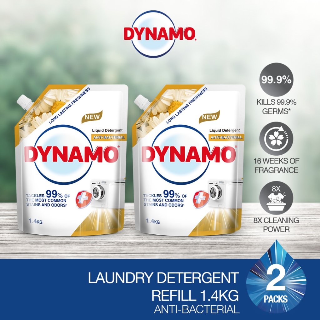 [TWIN PACK] DYNAMO Laundry Detergent Anti-bacterial 1.4kg Refill ...