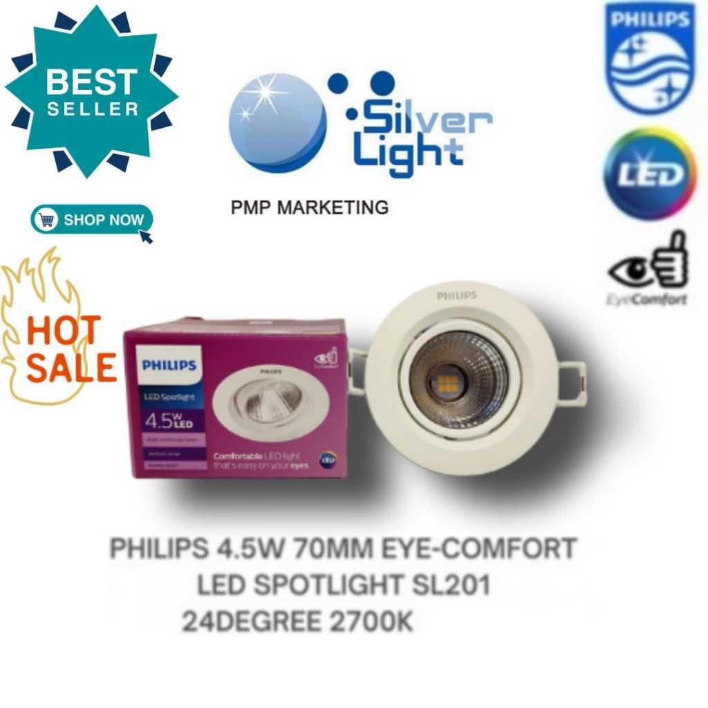 Philips SL201 /SL168 Eyeball LED 4W~4.5W Ceiling Recessed Spotlight/Downlight, 320lm {2700K ...