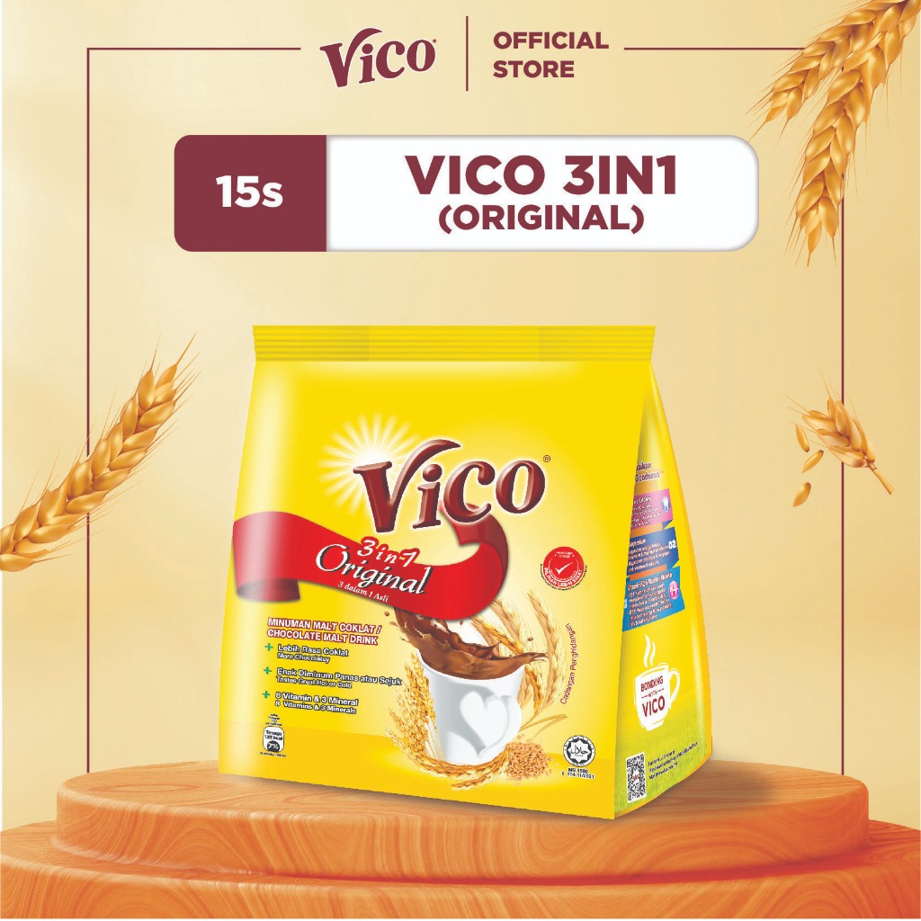 Vico 3 In 1 Chocolate Malt Drink (15's x 32g) | Shopee Singapore