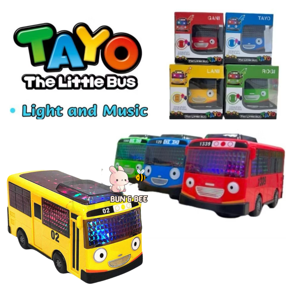 Tayo The Little Bus Characters with Lights & Music Bus Toys Mainan Bus ...