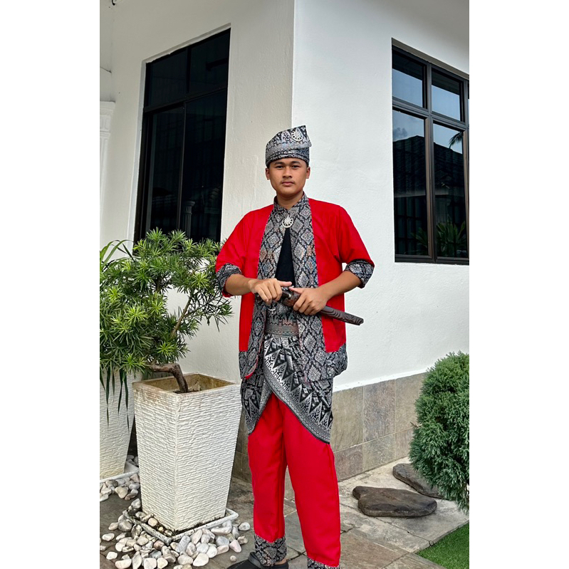 MERAH ADULT COTTON SONGKET KITE CLOTHES (RED SILVER) | Shopee Singapore