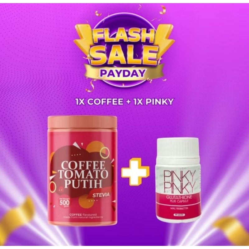 Combo Pracampuran Kopi Tomato Putih + Pinky Pinky 30 Capsules (Master Stokis Selangor Sah ...