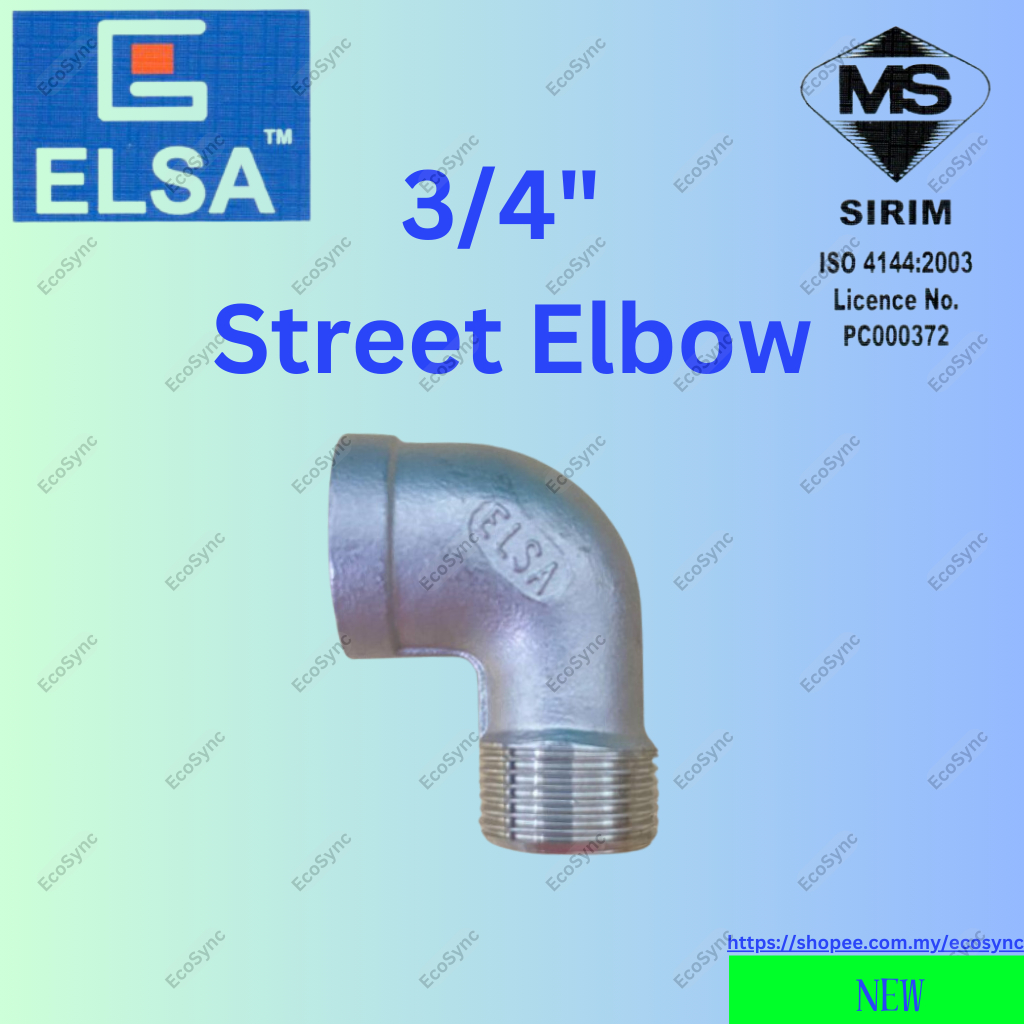 ELSA SUS304 Stainless Steel Street Elbow (90 Bend) | Shopee Singapore