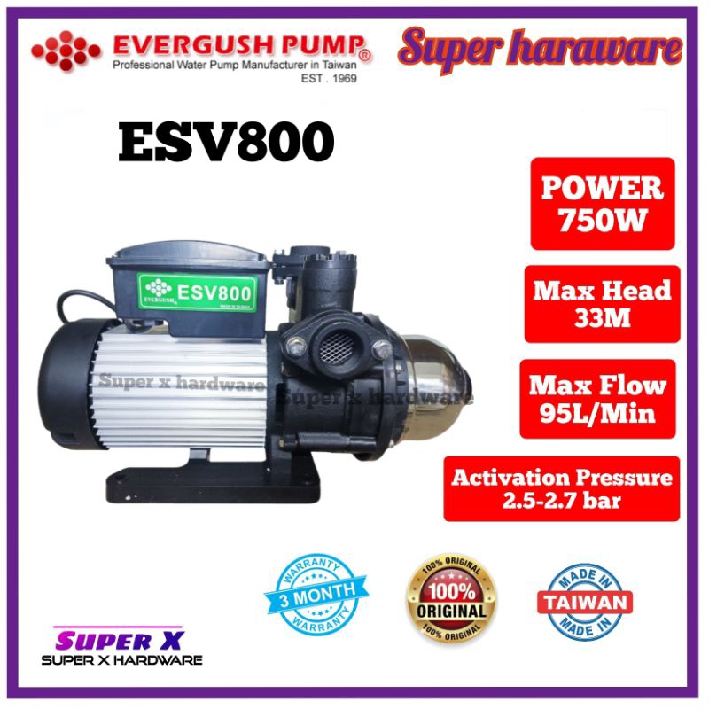 EVERGUSH PUMP ESV400/ESV800 Automatic Water Pump (MADE IN TAIWAN)/pump ...