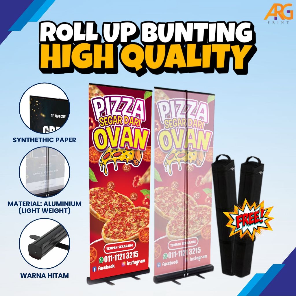 Roll Up Bunting Black Edition Stand Banner Express | Shopee Singapore