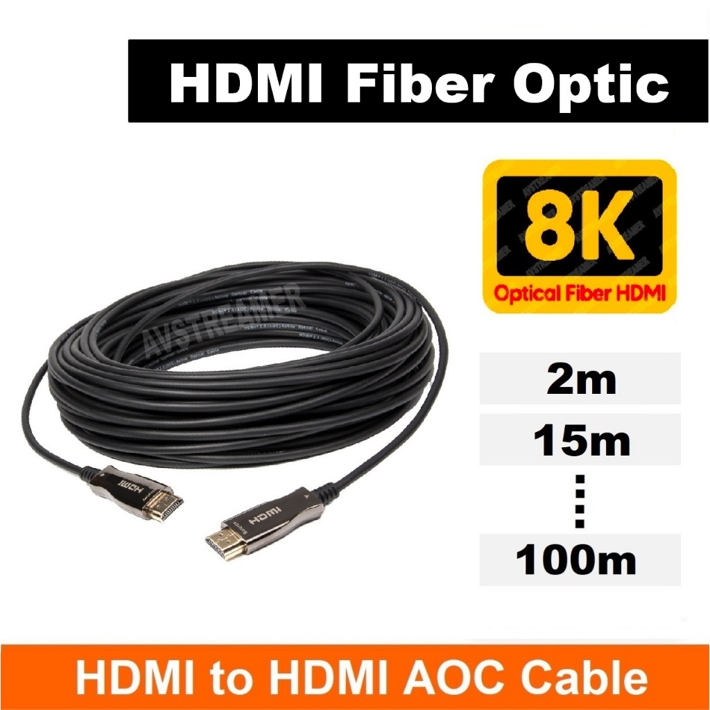 8K HDMI Fiber Optic AOC Cable (2m/5m/10m/15m/20m/30m/50m/70m/80m/100m ...