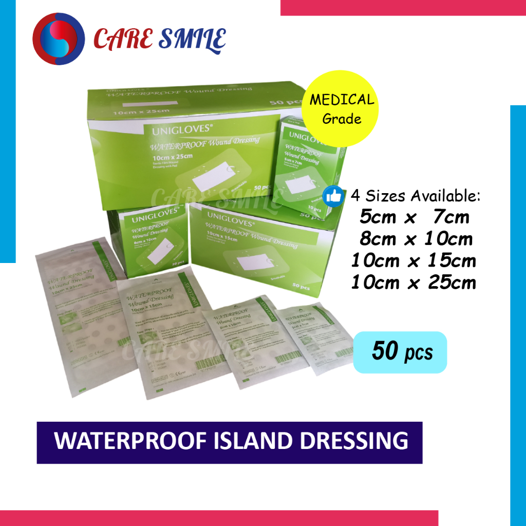 [FULL BOX 50s] Waterproof ISLAND DRESSING Unigloves Sterile Film Wound ...