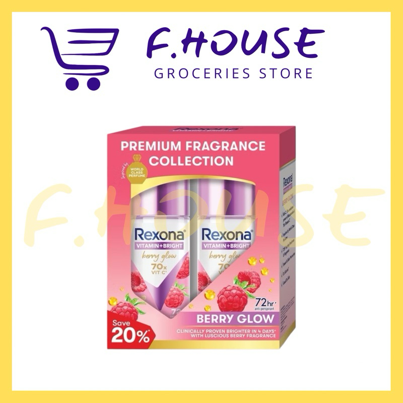 REXONA Vitamin Bright Berry Roll On Deo (2 X 45ml) | Shopee Singapore