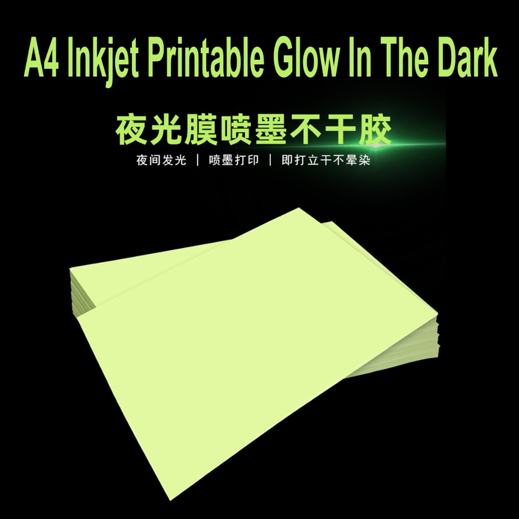 A4 Inkjet Printable Glow In The Dark sticker Paper | Shopee Singapore