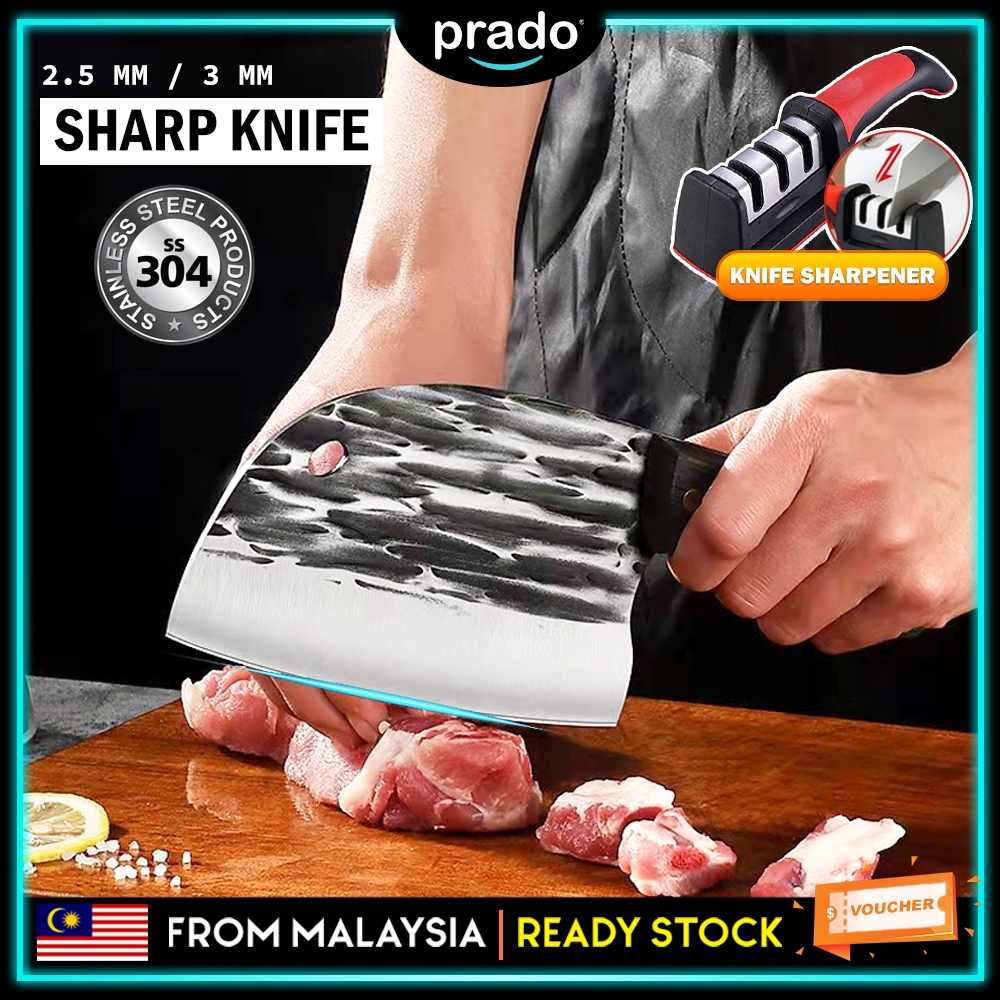 PRADO 3mm Super Sharp Knife Stainless Steel Meast Fish Chicken Cleaver ...