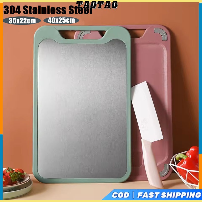Double-sided Cutting Board Stainless Steel and Plastic Dual-purpose ...