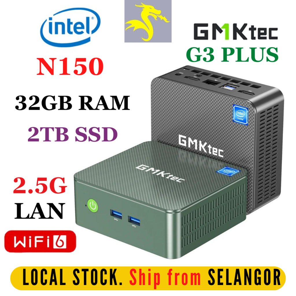 GMKTEC G3 PLUS Intel N150 Windows Mini PC 32GB DDR4 RAM 2TB NVME SSD PC ...