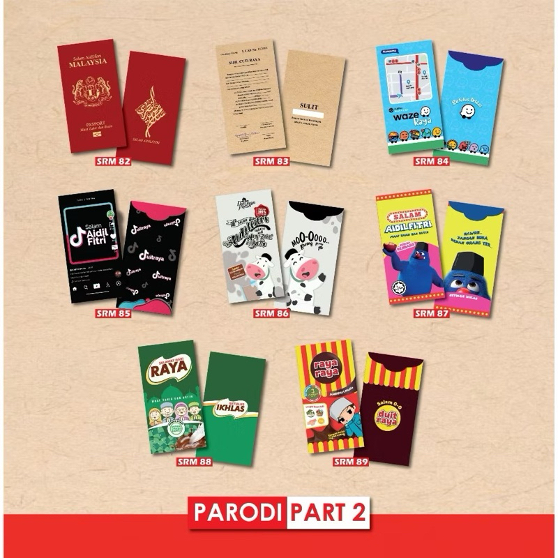 Sampul Duit Raya 10pcs 2025 Hari Raya Aidilfitri Matt Art Paper ...