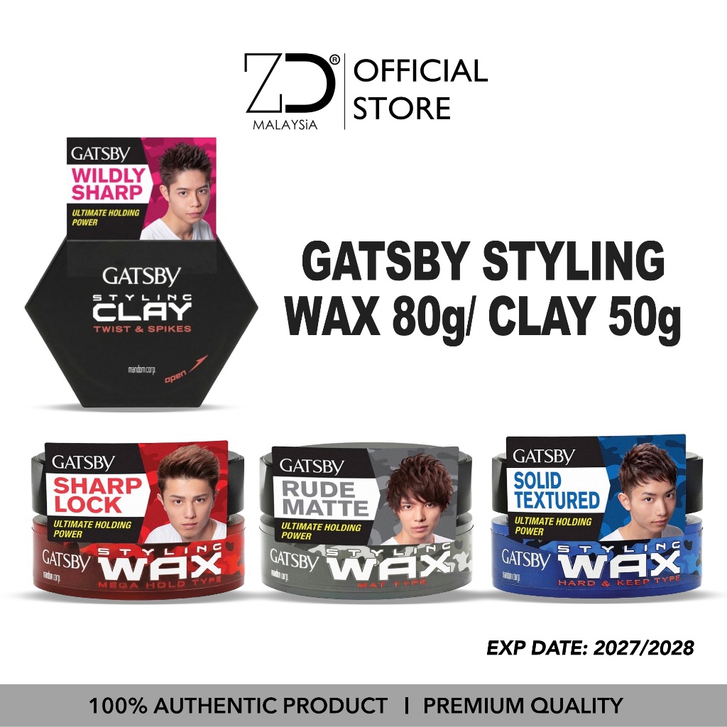 Gatsby Styling Wax Mega Hold 80g/GATSBY Styling Wax Mat Type 80g/Gatsby Styling Wax Hard & Keep ...