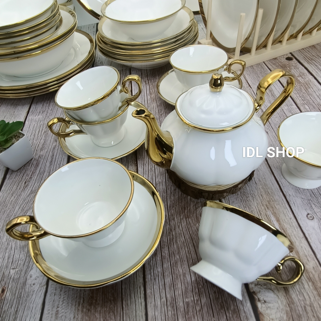 Luxury Porcelain Cup & Saucer Teapot Set Tea Cup Set Mugs Tea Pot ...