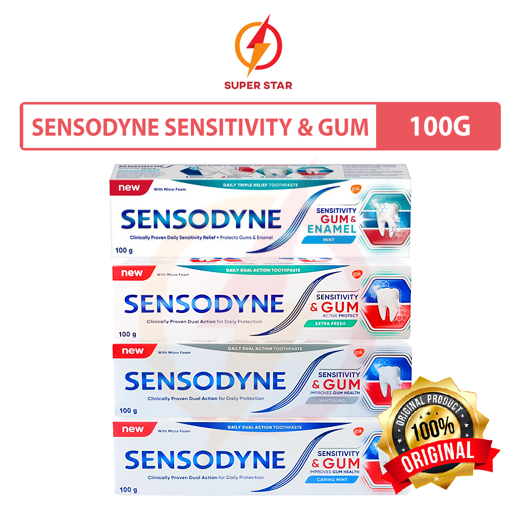 Sensodyne Sensitivity & Gum Toothpaste 100g (Caring Mint/Whitening/Extra Fresh/Mint) | Shopee ...