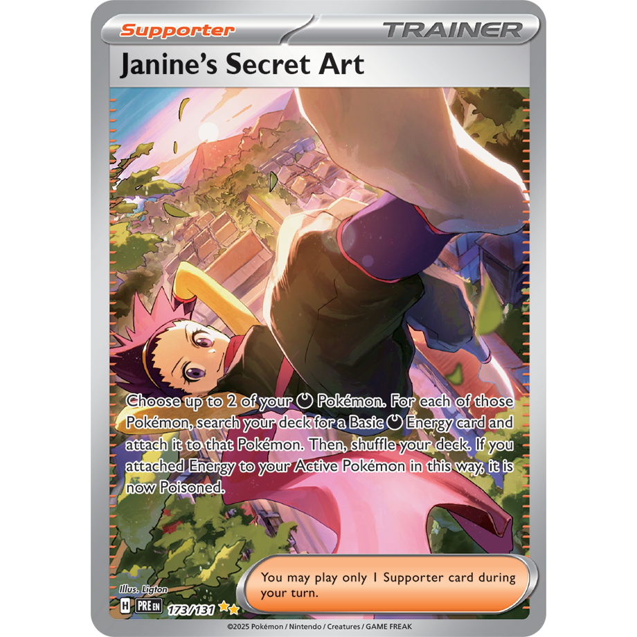 Pokemon TCG SV8.5 PRE Prismatic Evolutions 173/131 Janine's Secret Art Special Illustration Foil ...