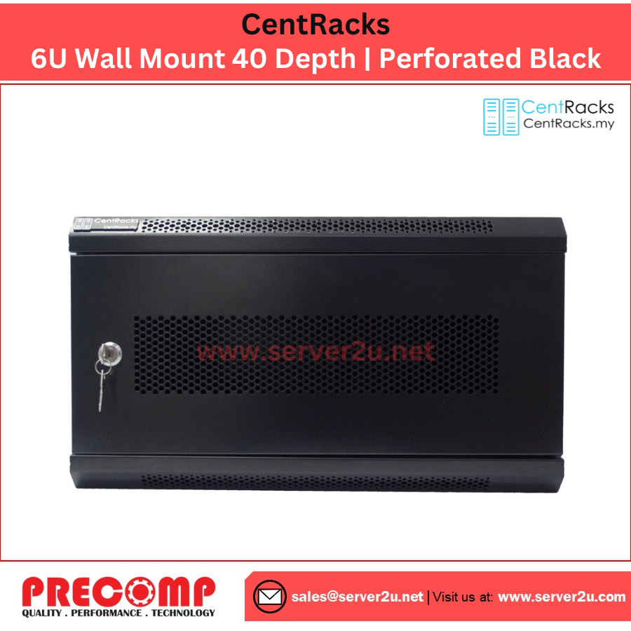 (PERFORATED) CentRacks 6U Wall Mount Server Rack (40cm x 30cm x 53cm ...