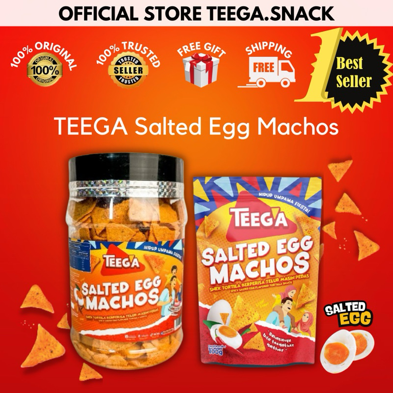 VIRAL - BEST SELLER Teega Crispy Salted Egg Machos | Tortilla Nachos ...