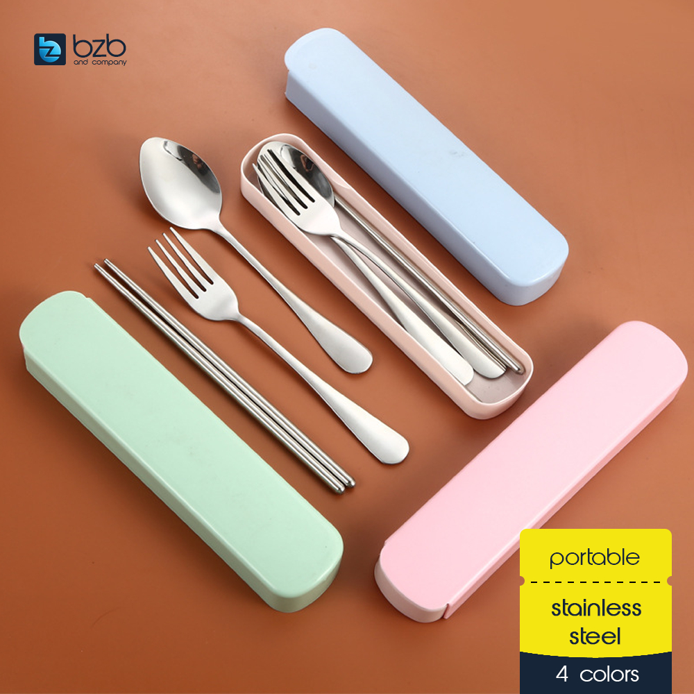 304 Stainless Steel Cutlery Set Chopstick Spoon Fork Travel Camping ...