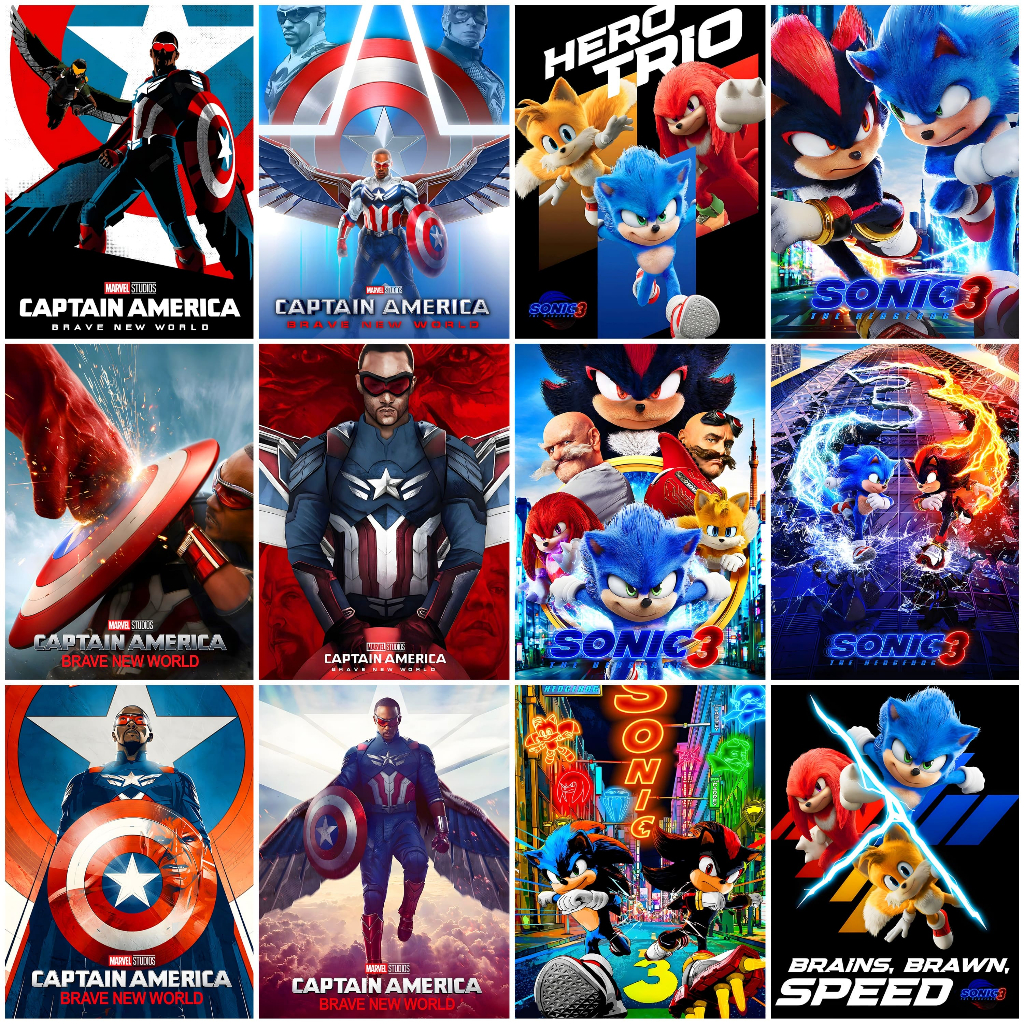 C. America Brave New World & Sonic The Hedgehog 3 Fridge Magnet ...