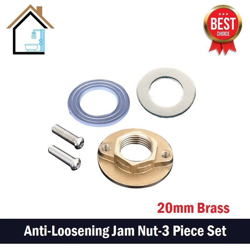 [Model: 0007-B] 1/2” 20mm Brass Jam Nut Lock Nut Fixing Parts for Basin/Sink Cold Tap With ...