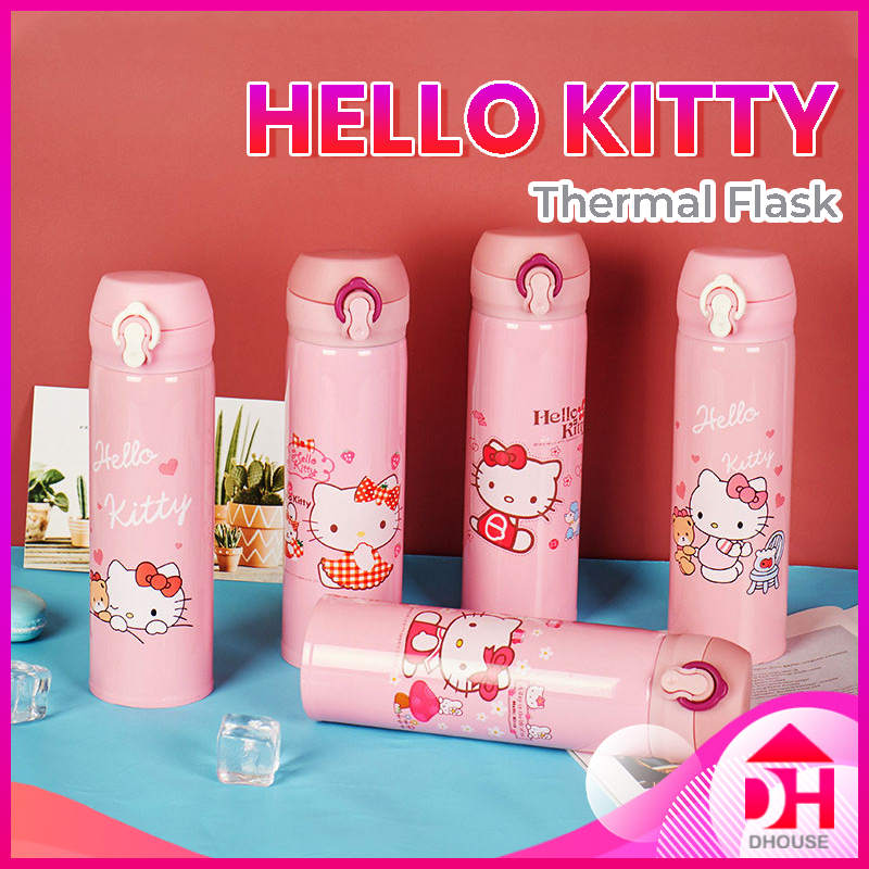 Thermos Flask 500ml Thermal Vacuum Bottle Flask Stainless Steel 304 Drinks Cartoon Hello Kitty ...