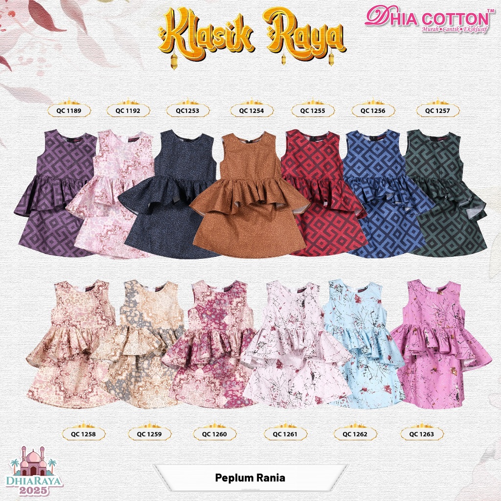 [2025] New CLASSIC EDITION RAYA Baju Kurung Peplum Rania For Kids ...