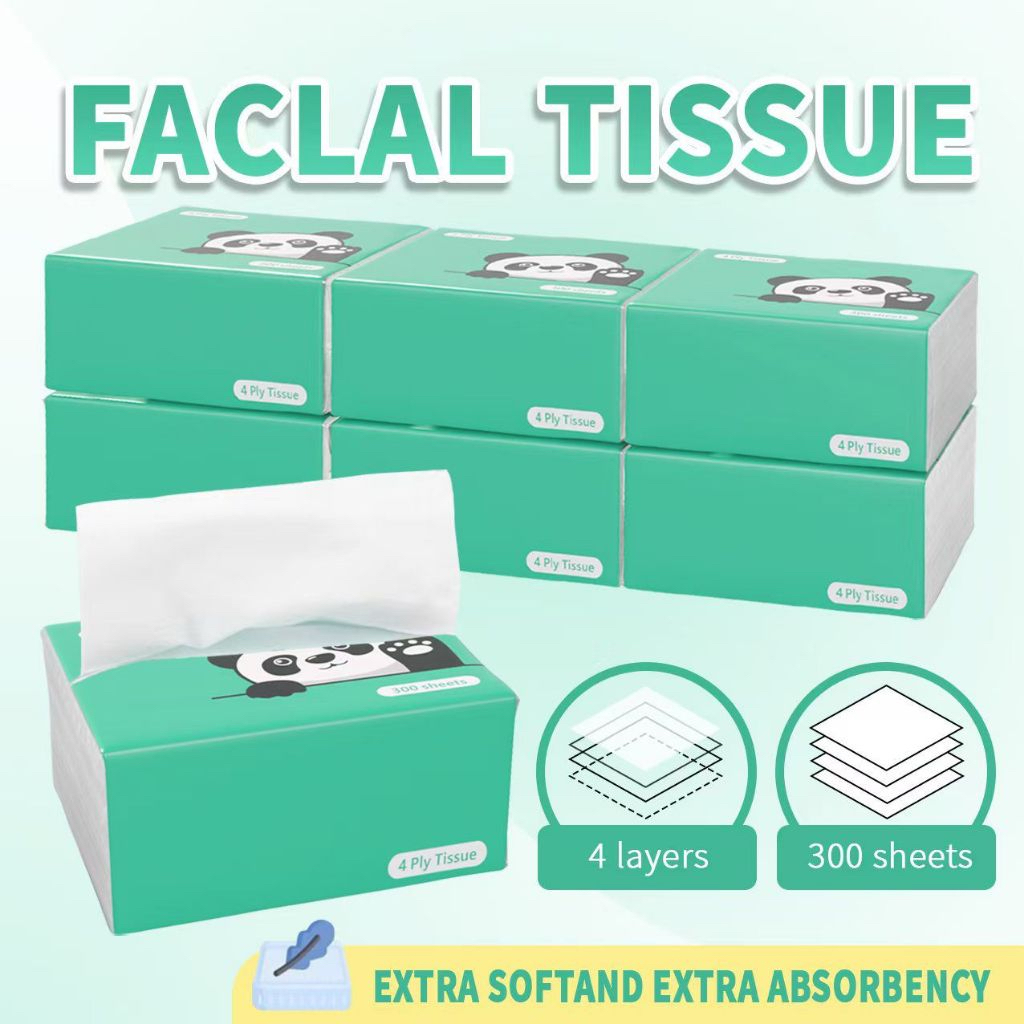 [Shopee Choice] 10 PACK 4 Ply 300 Sheets Green Panda Bamboo Premium ...