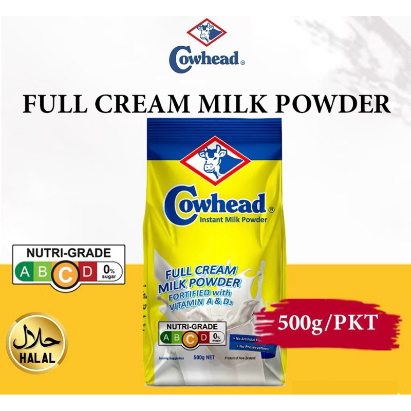 Cowhead Full Cream Milk Powder 500g - Halal - New Zealand | Shopee ...