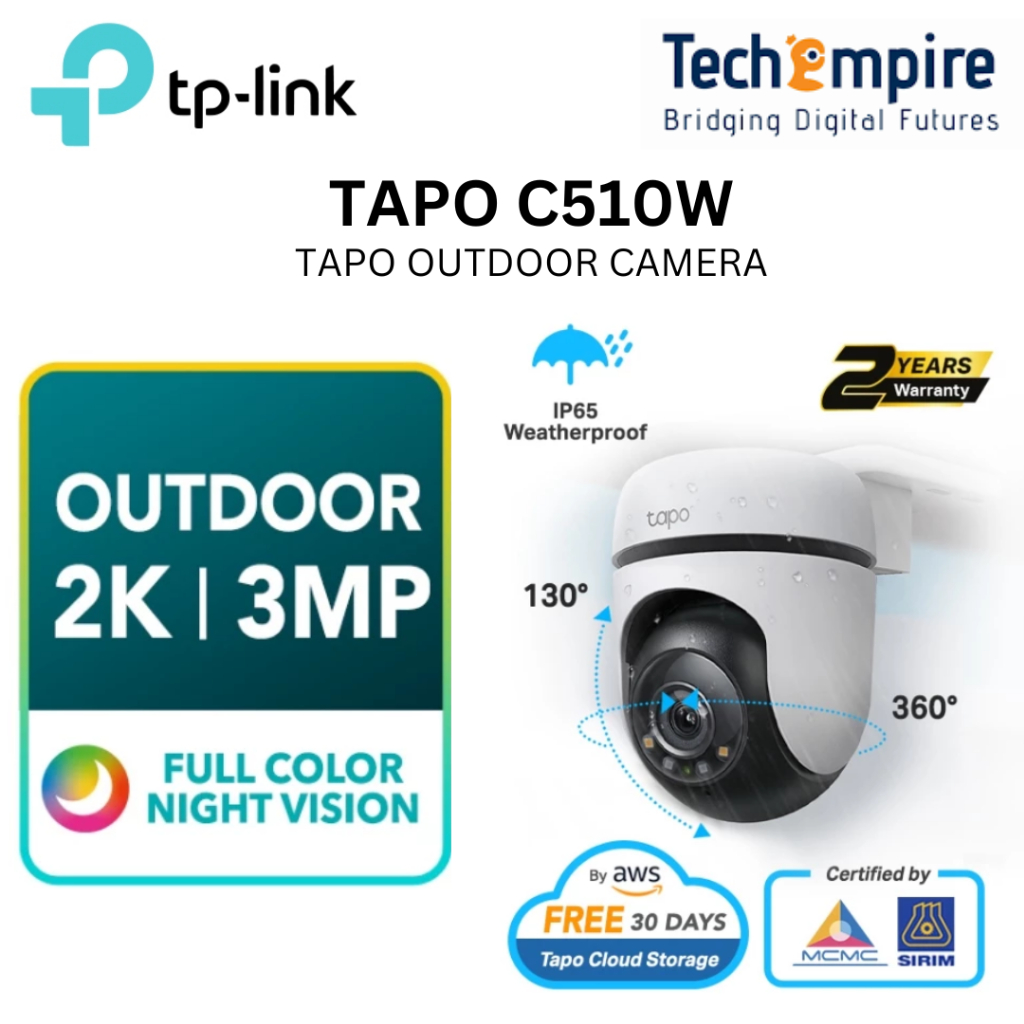 TP-LINK CCTV Tapo C500 C510w 1080P Full HD Outdoor Pan/Tilt Security ...