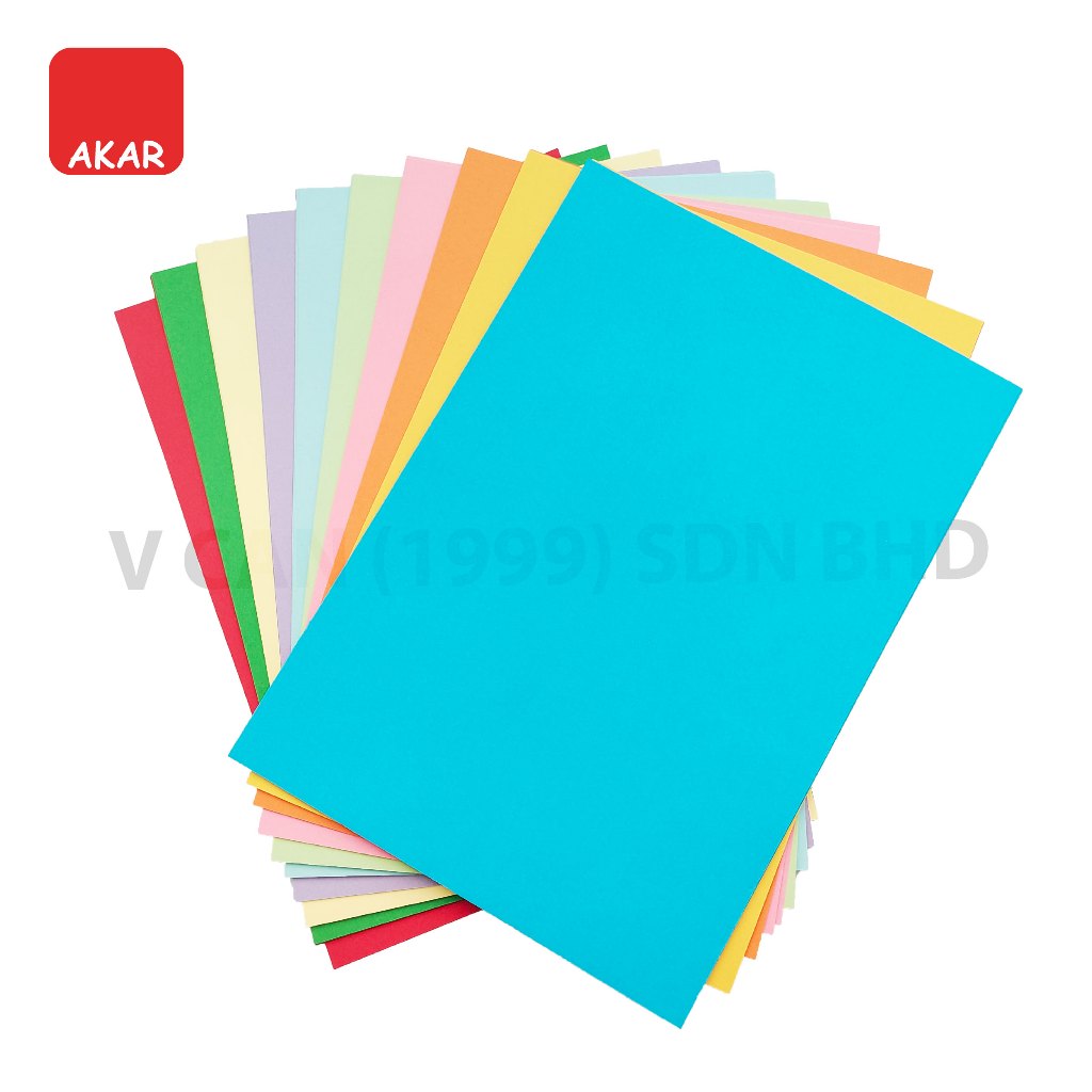 Kertas Warna A4 100 Helai (10 Warna) 60gsm / A4 Colour Paper 100 Sheets ...