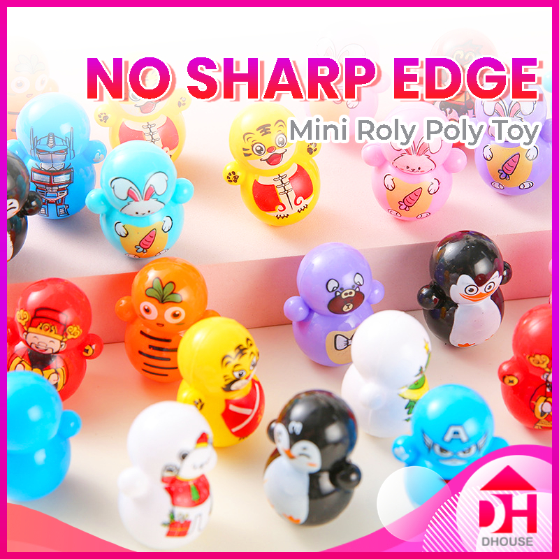 Mini Roly Poly Toy Cartoon Fidget Shaking Rolling Doll Swing ABS Toy ...