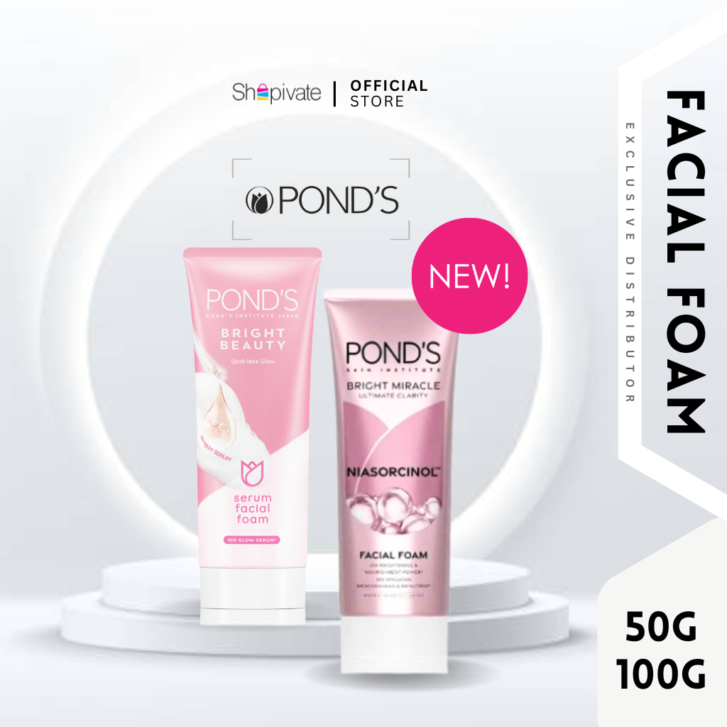 Pond's Bright Beauty Spotless Glow Facial Foam 50g /100g (NEW) | Shopee ...