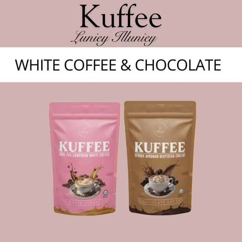 KUFFEE YUNIEY ILUNIEY 4 SACHETS KOPI KURUS WHITE COFFEE CHOCOLATE | HQ ...