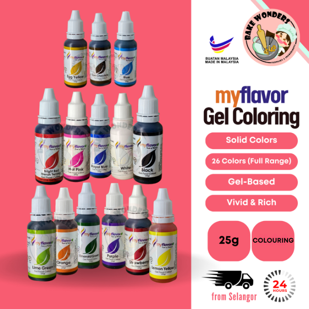 Myflavor Gel Food Colour/Pewarna Gel Makanan/Food colouring/Edible gel ...