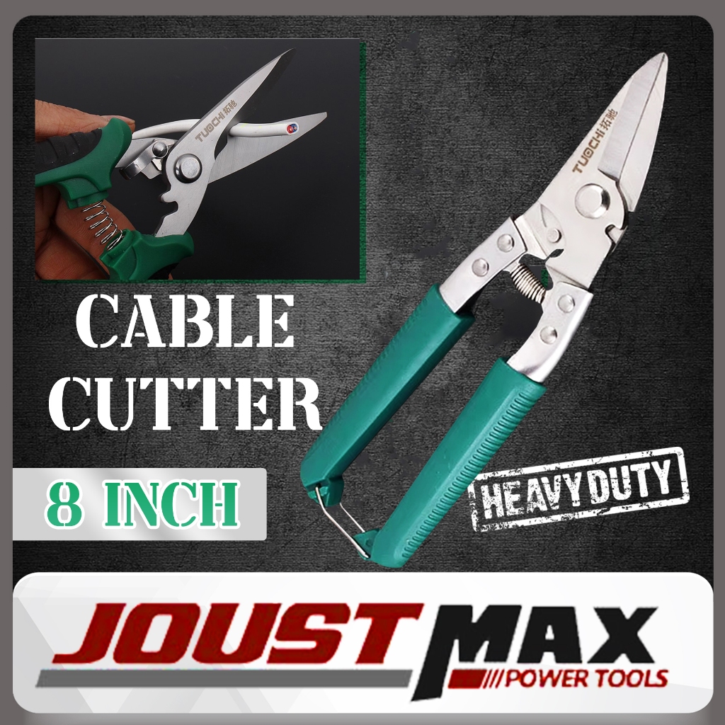 TUOCHI 8 INCH HEAVY DUTY ELECTRICIAN SHEAR SCISSOR WIRE CABLE CUTTER ...