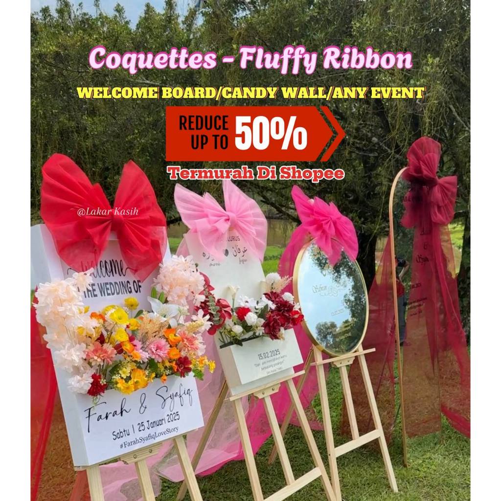 Coquette / Fluffy Ribbon with Veil/ Giant Ribbon/ Big Ribbon/ Fluffy ...