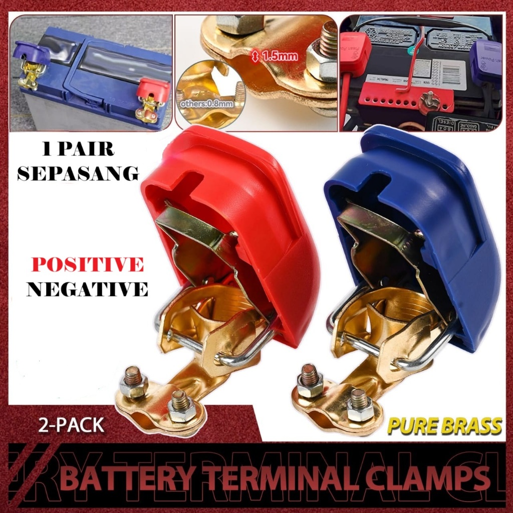 Car Battery Terminal Copper Quick Release Connector Clamp Positive ...