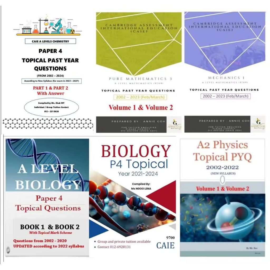 Topical A Level A2 Past paper Combo set ( Chemistry - Physics - Biology ...