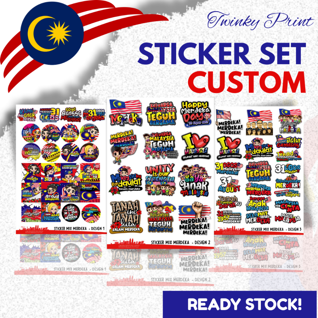 [New Design] Sticker Merdeka Custom | Hari Kemerdekaan | Happy National ...