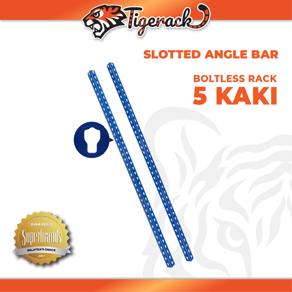TIGERACK [High Quality] Rak Besi Slotted Angle Bar Upright 5 kaki ...