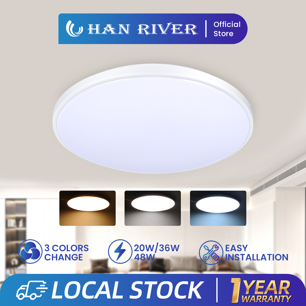 HAN RIVER 80W 48W 36W 20W Lampu Siling 3 Color Change Ceiling Light ...