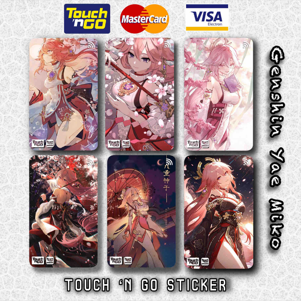 Genshin Yae Miko Series for Touch n Go Card Sticker Cover TNG / Master / Visa / Credit / Debit ...