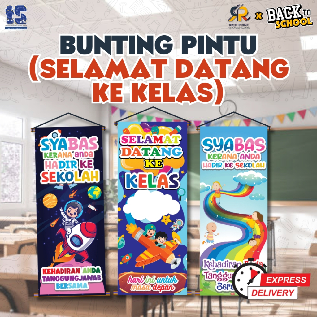 Bunting Door Coming to Classroom School Fun Set 2025 Back to School ...